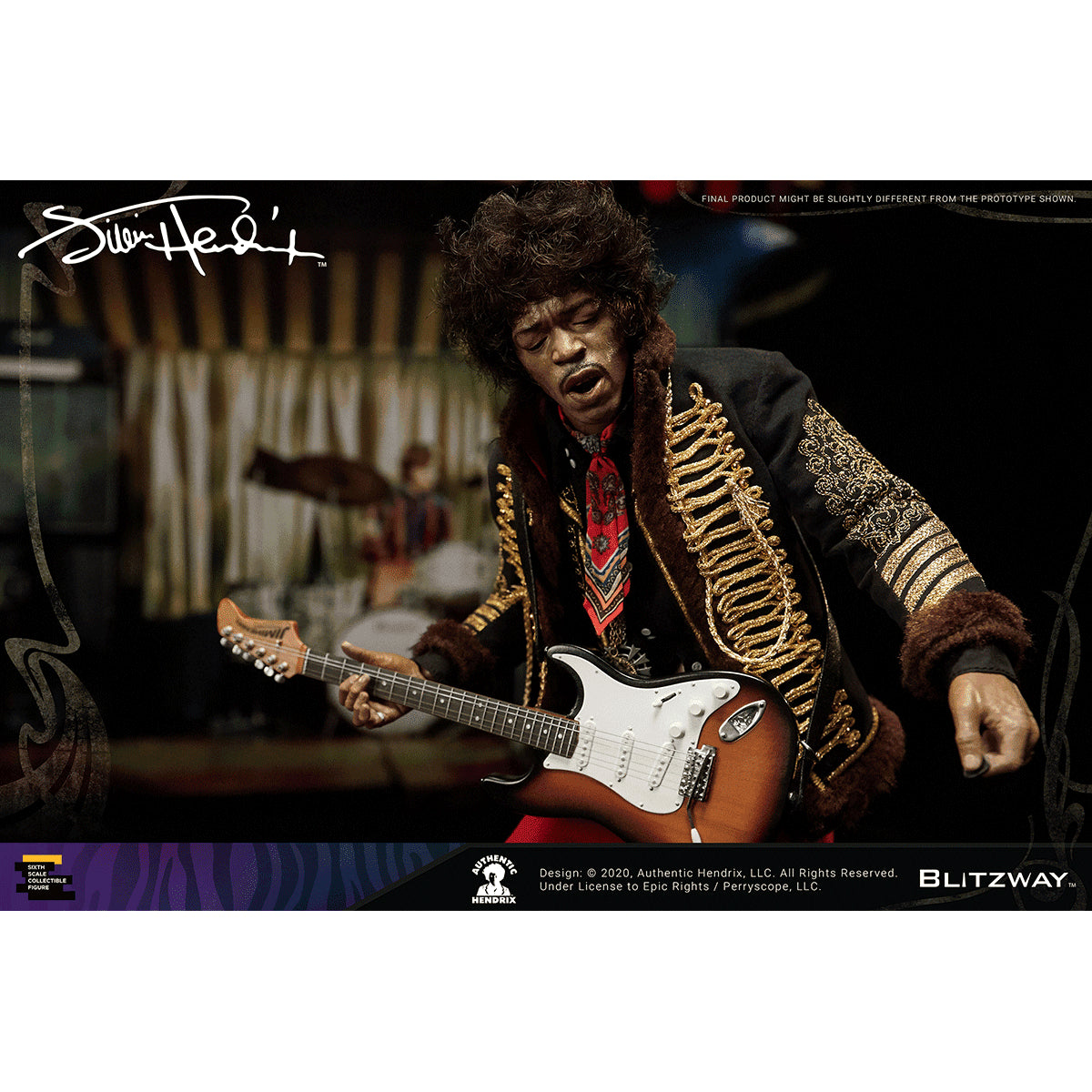 Jimi Hendrix Collectible Blitzway Premium UMS 1/6th Scale 12" Figure ...