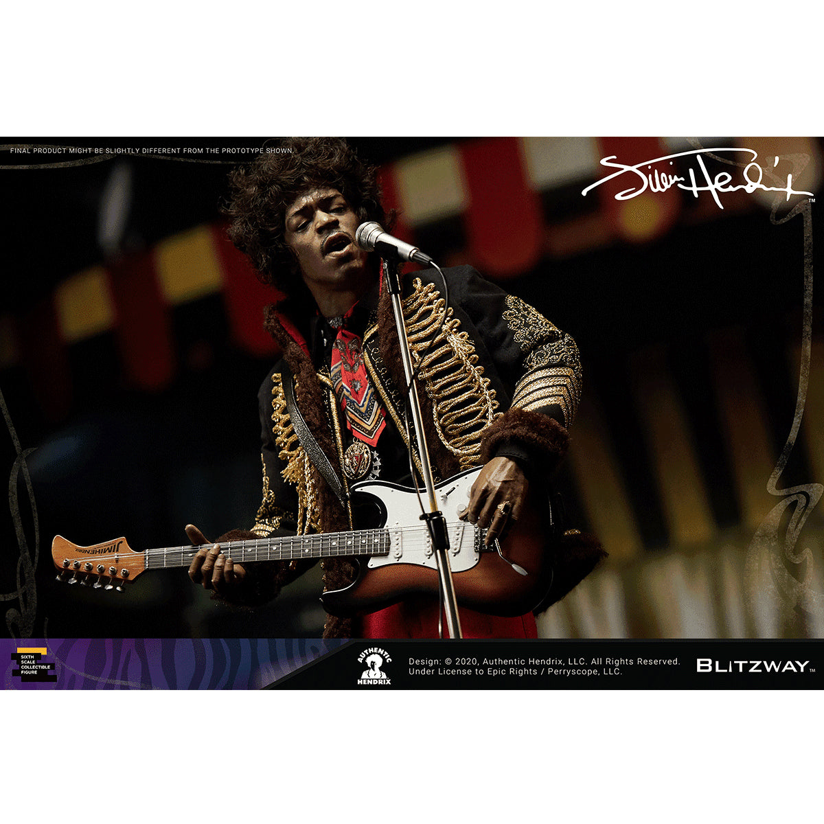 Jimi Hendrix Collectible Blitzway Premium UMS 1/6th Scale 12" Figure ...